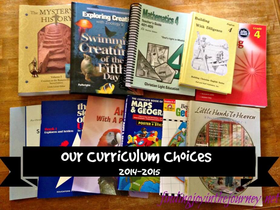 Homeschool Curriculum 2014-2015 - Joy in the Journey